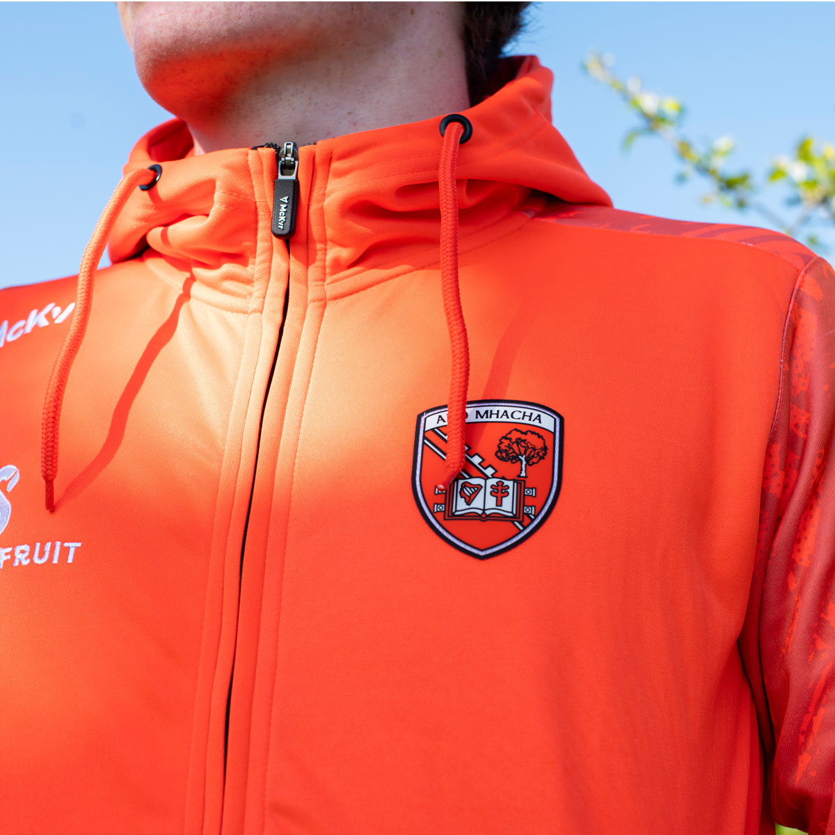 McKvr Armagh GAA Boost Full Zip Jacket - Adult - Orange/White ...
