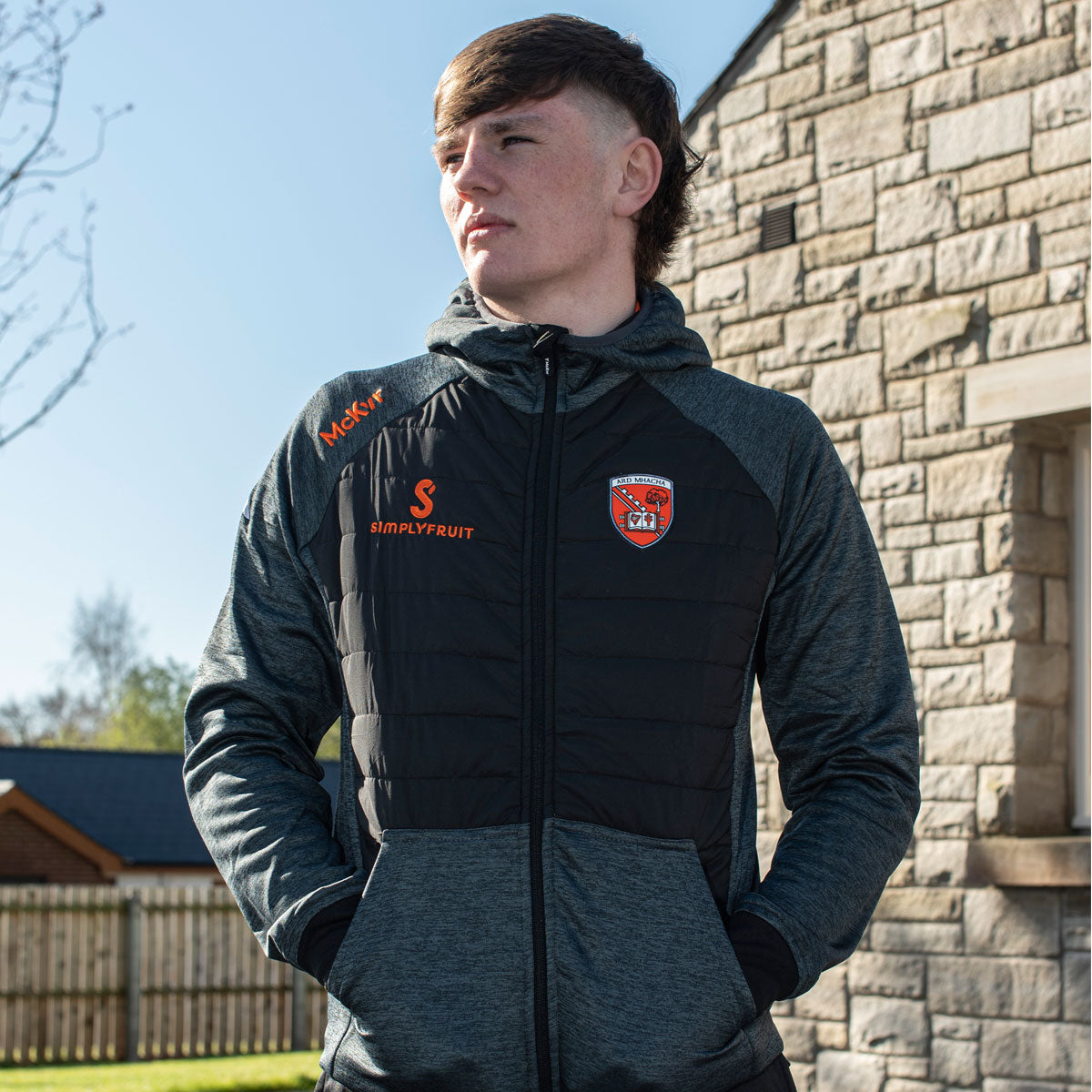 Mc Keever Armagh GAA Interlock Jacket - Adult - Charcoal/Black ...
