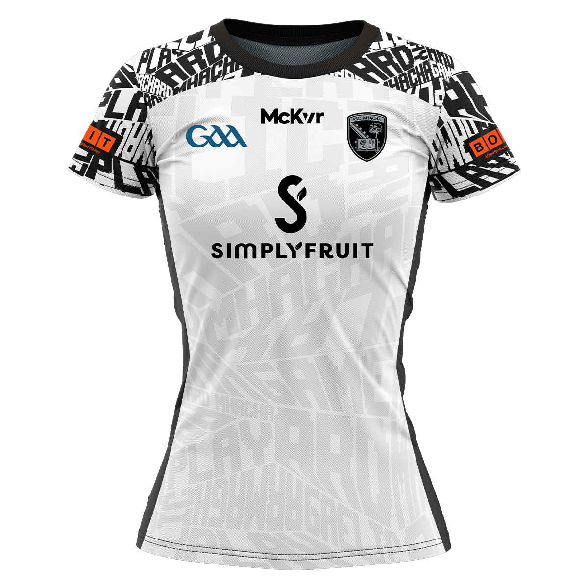 McKvr Armagh GAA Edge Training Jersey - Womens - White/Black – McKeever ...
