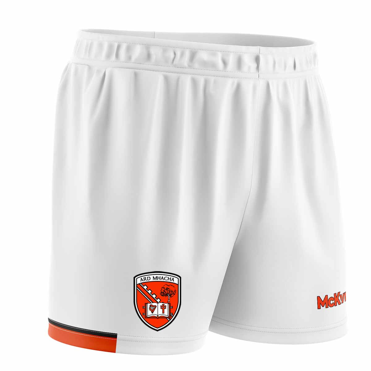 McKvr Armagh GAA Home Shorts - Adult - White/Black/Orange – McKeever ...