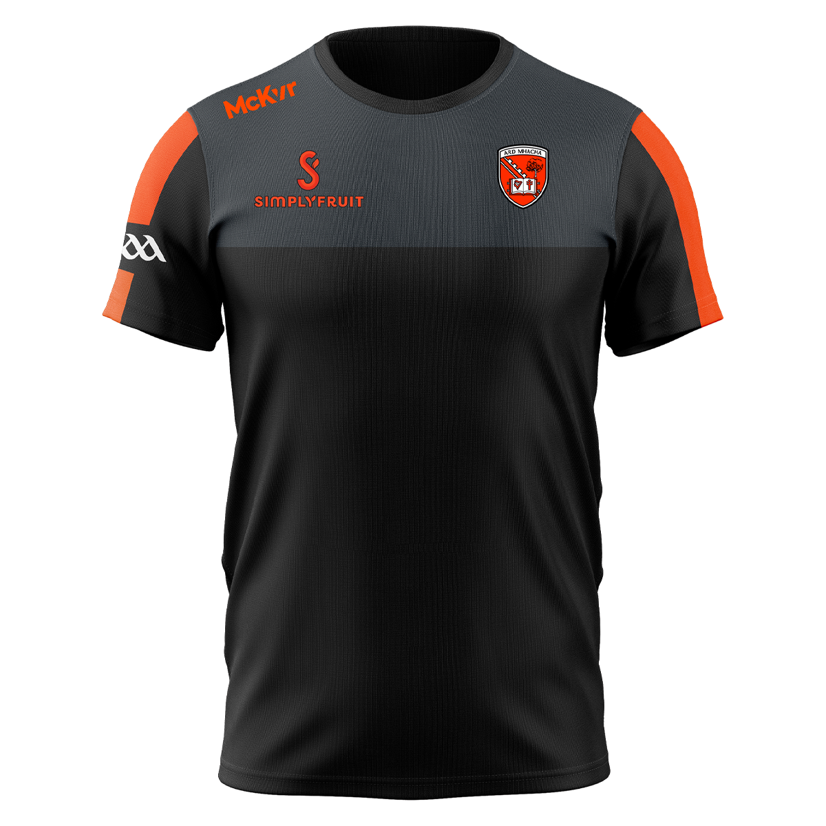 McKvr Armagh GAA Edge Tee - Youth - Charcoal/Black – McKeever Sports UK