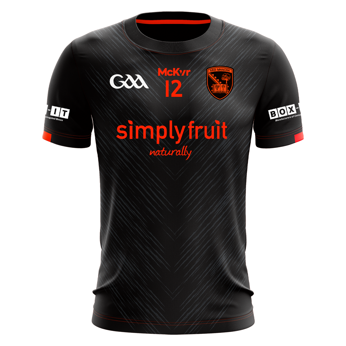 Mc Keever Armagh GAA Official Numbered Away Jersey - Adult - Black/Ora ...