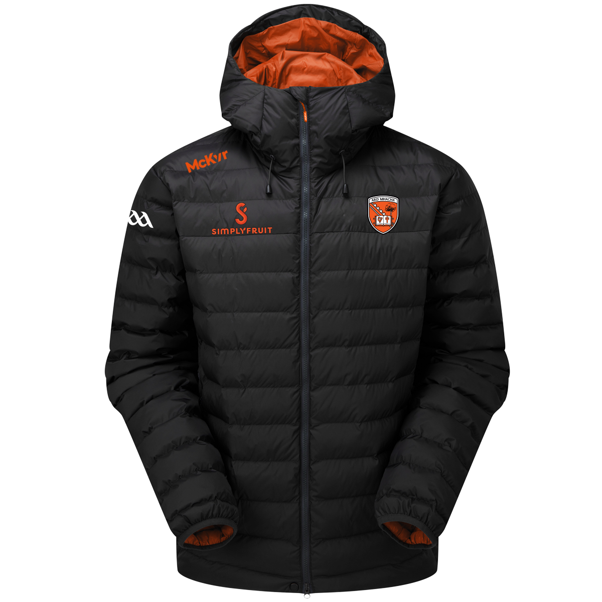 McKvr Armagh GAA Padded Jacket - Adult - Black – McKeever Sports UK