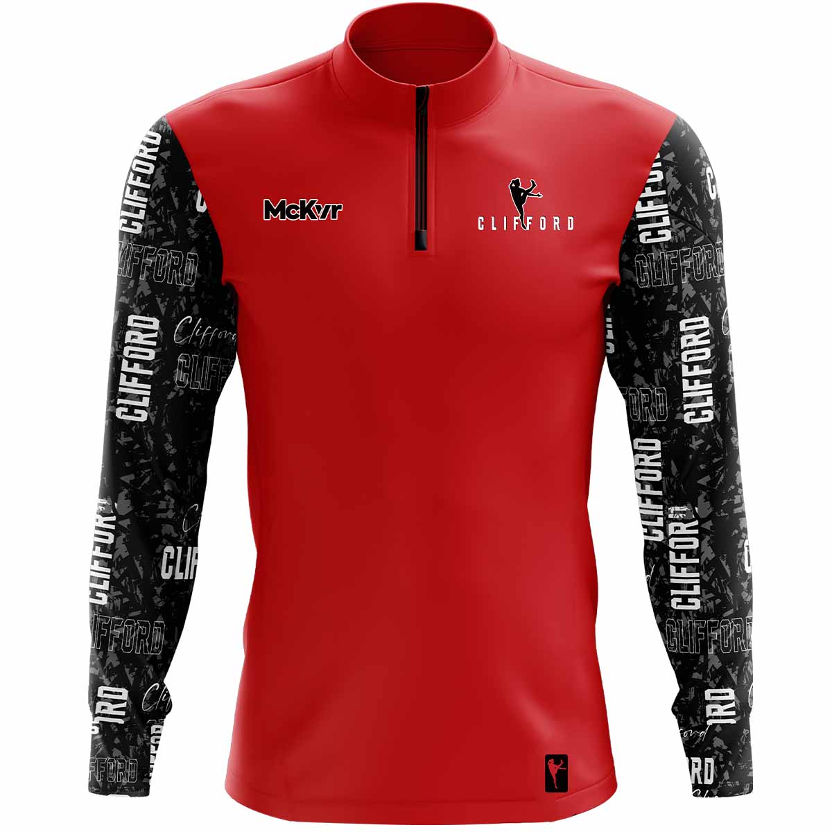 McKvr Clifford 1/4 Zip Top - Youth - Red/Black – McKeever Sports UK