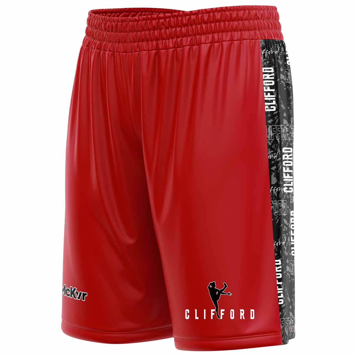 McKvr Clifford Reversible Basketball Shorts - Youth - Black/Red ...