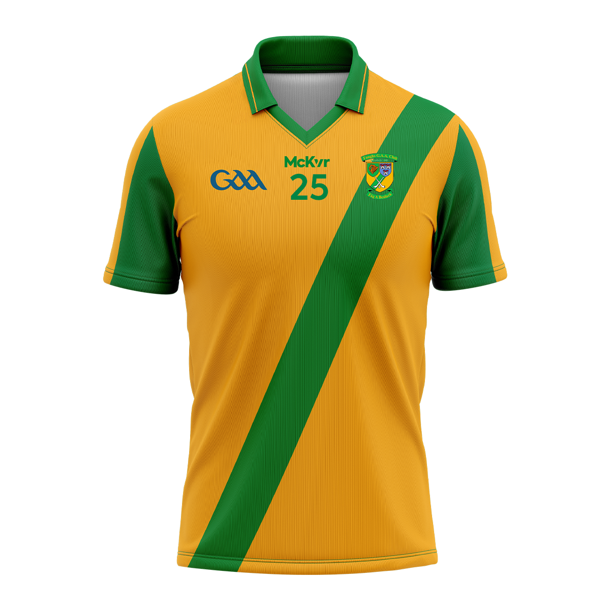 McKvr Faughs GAA Numbered Playing Jersey - Adult - Amber Player Fit ...