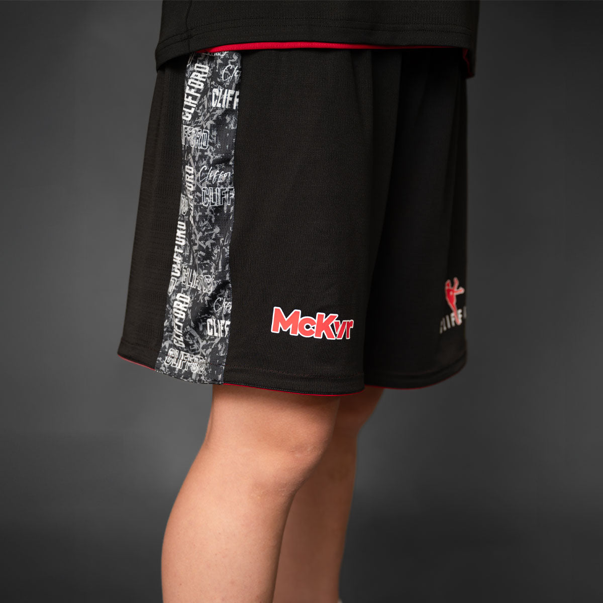 McKvr Clifford Reversible Basketball Shorts - Youth - Black/Red ...