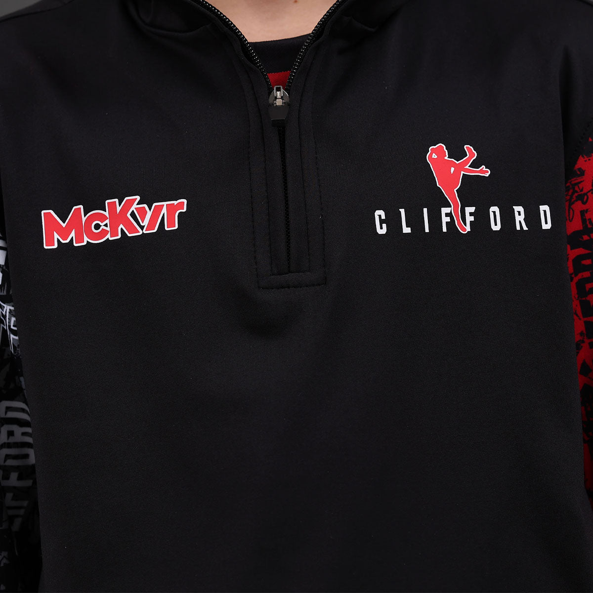 McKvr Clifford 1/4 Zip Top - Youth - Black/Red – McKeever Sports UK