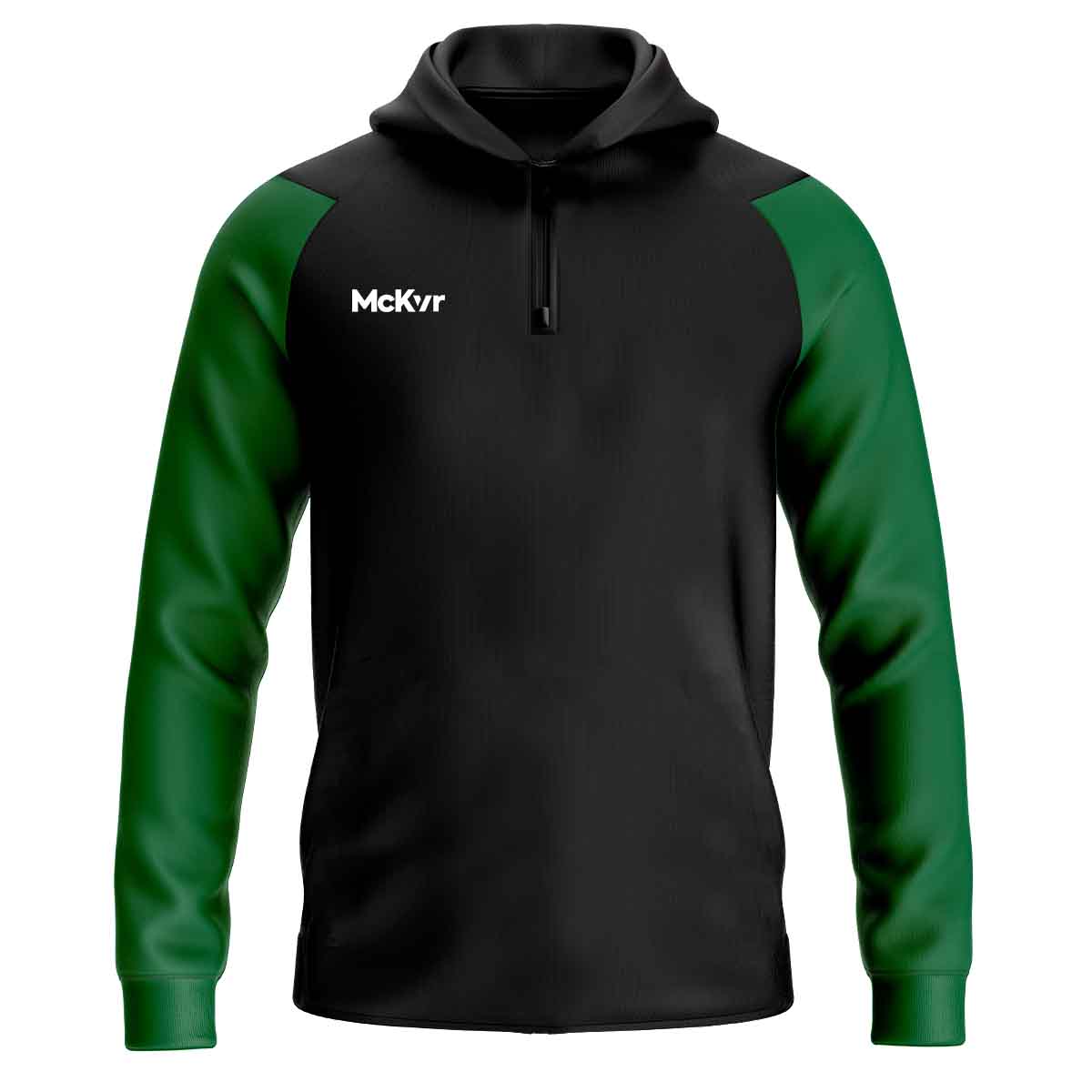 McKvr Core Pro 1/4 Zip Hoodie - Adult - Black/Bottle Green – McKeever ...