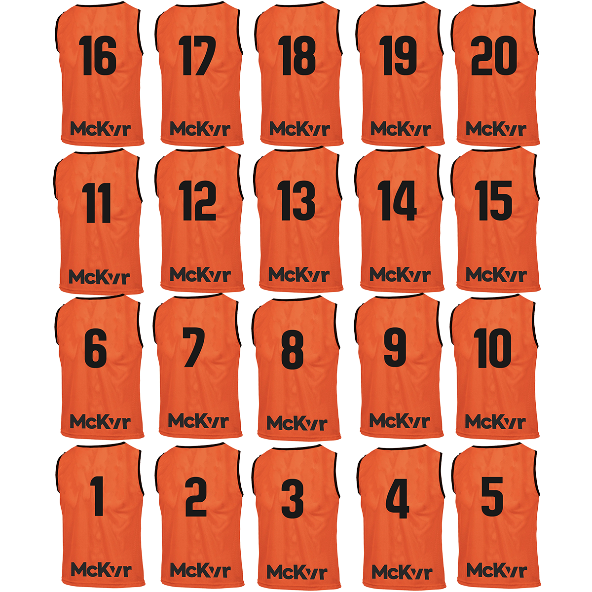 McKvr Numbered Mesh Training Bib Packs - Youth - 10-14 Years – McKeever ...
