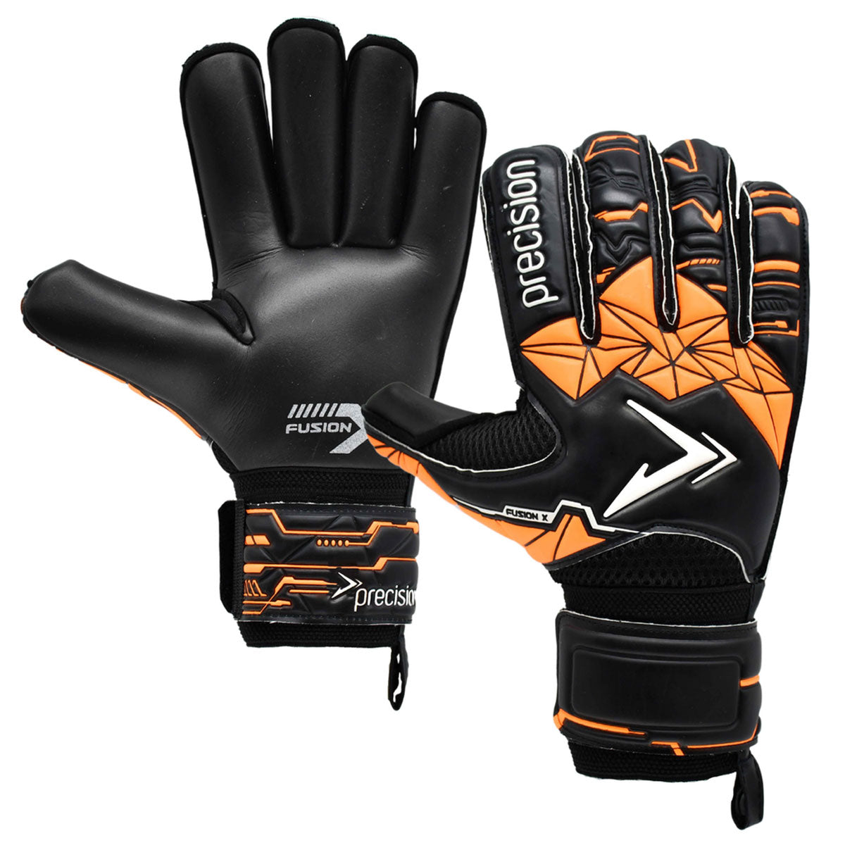 Precision Fusion X Roll Finger Protect Goalkeeper Gloves - Adult - Bla ...