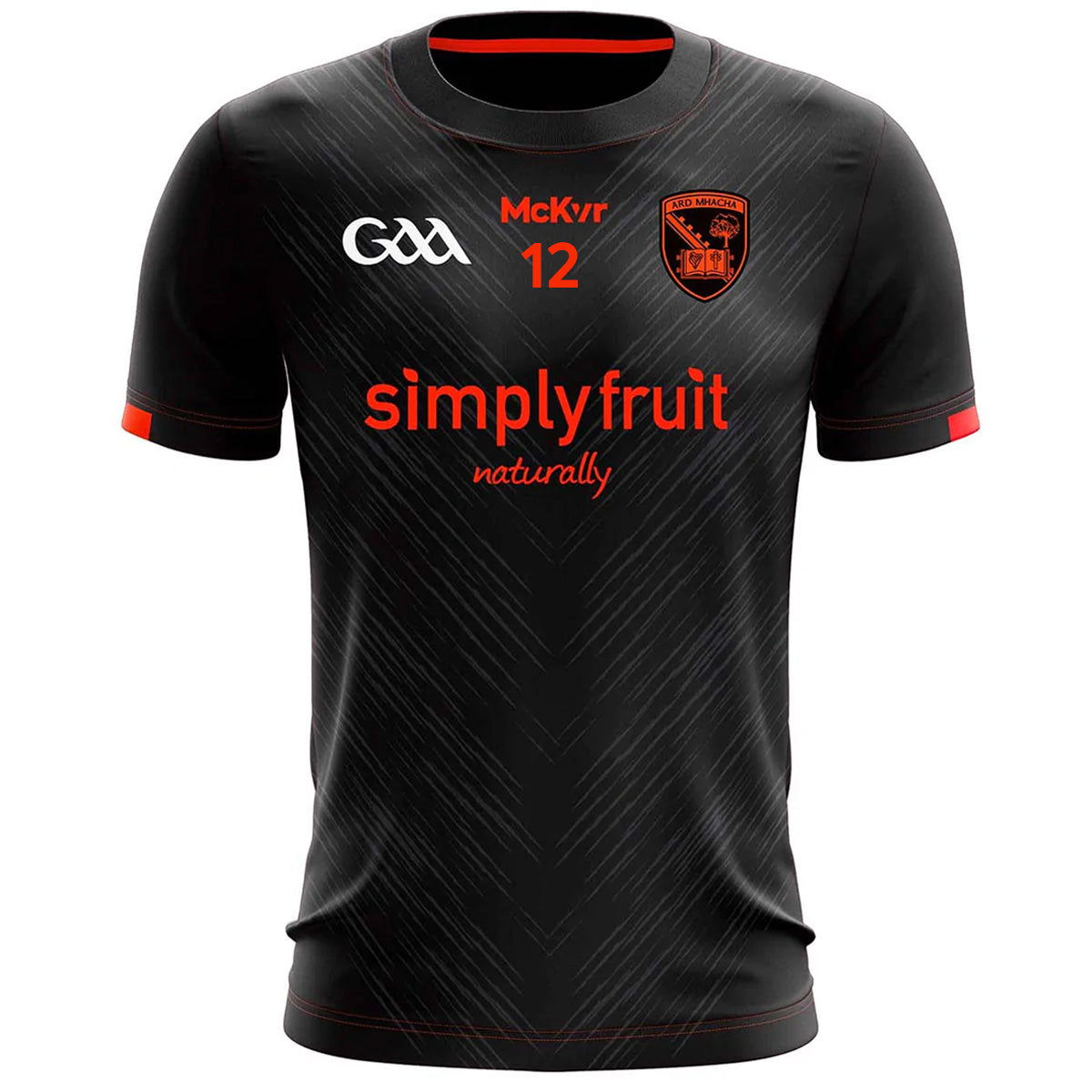 Mc Keever Armagh GAA Official Numbered Away Jersey - Adult - Black/Ora ...