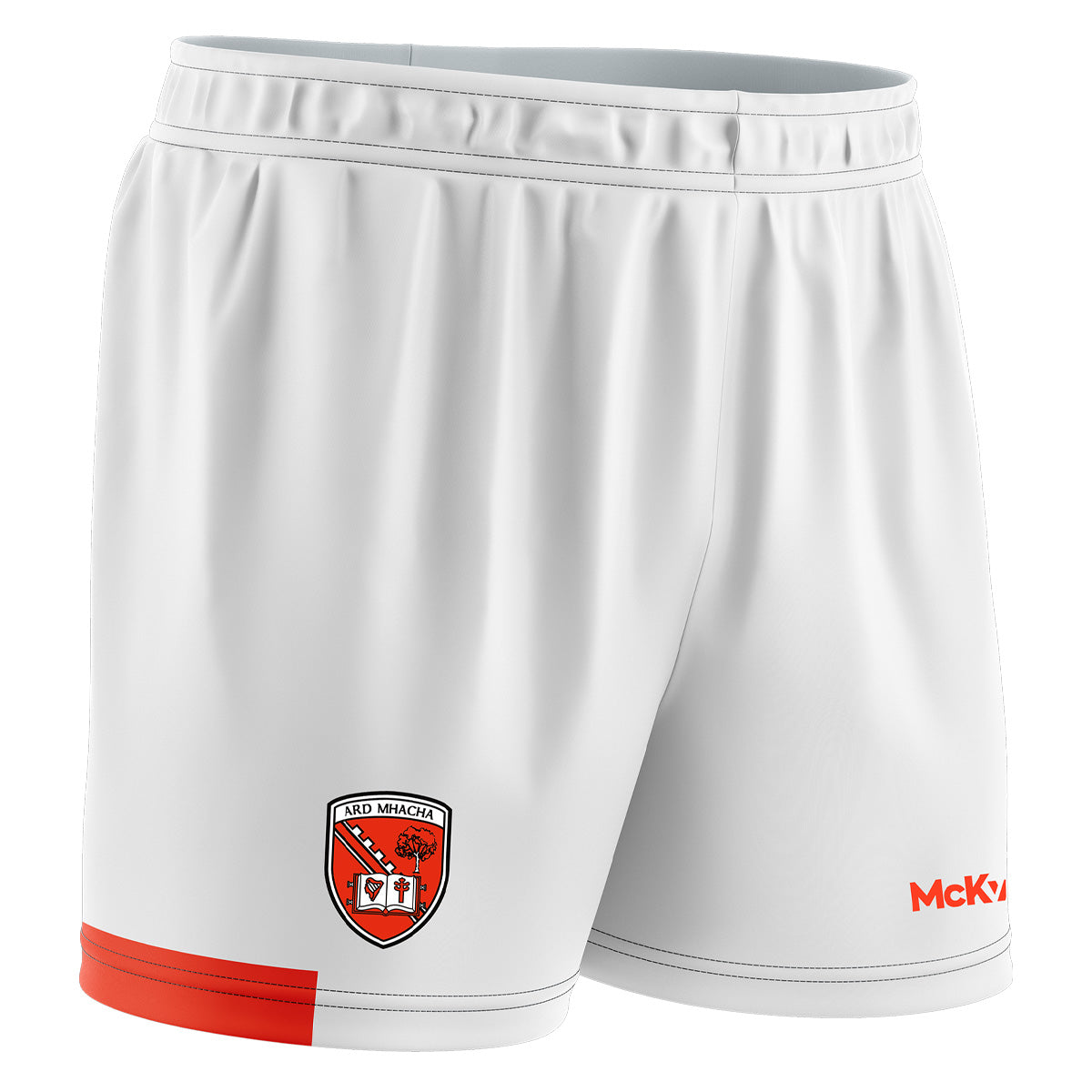 McKvr Armagh GAA Official Home Shorts - Adult - White/Orange – McKeever ...
