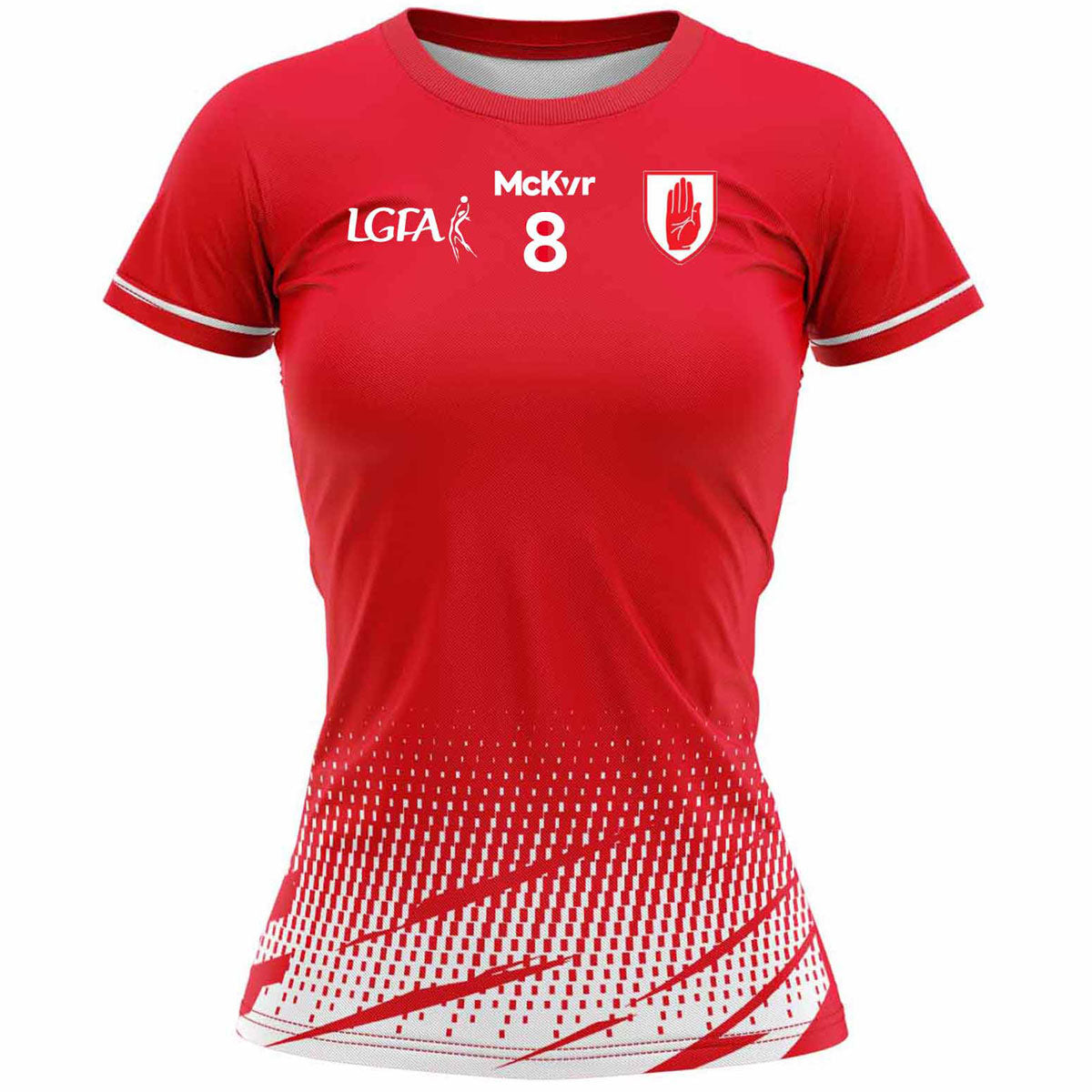 Mc Keever Kildallan LGFA Numbered Playing Jersey - Adult - Red/White P – McKeever Sports UK